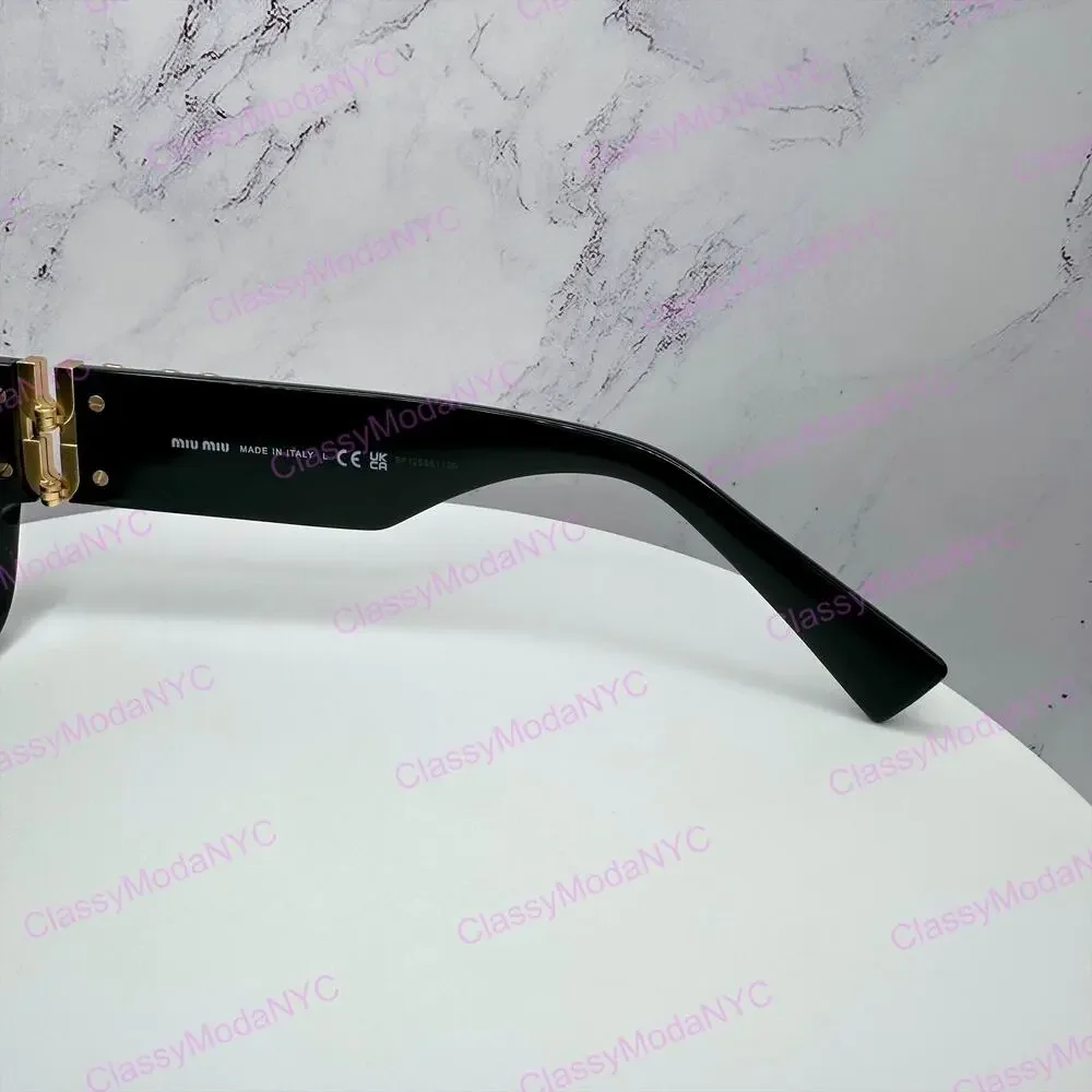 Miu Miu | Accessories | Miu Miu Sunglasses New Black Acetate Gold Metal ...